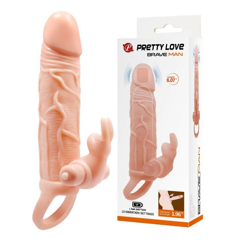 Вибронасадка с клиторальным стимулятором BAILE Brave Man для мужчин