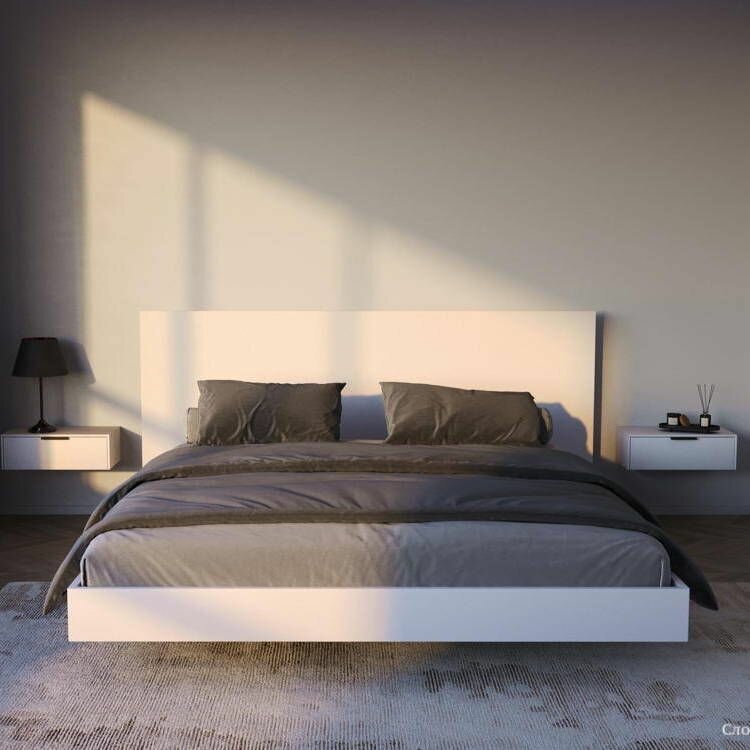 Парящая кровать 120х190 Юник цвет Слоновая кость