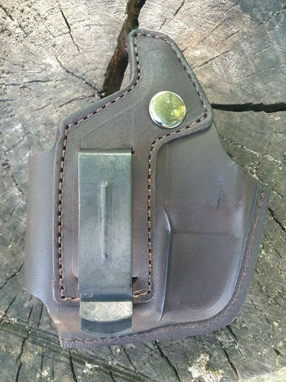 Кобура поясная со скобой клипсой под пистолет Оса натуральная кожа