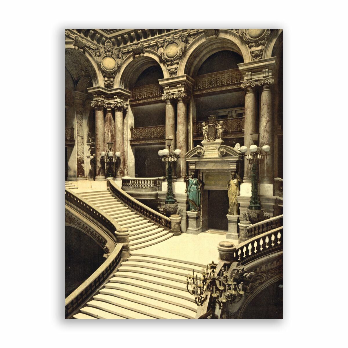 Постер, плакат на бумаге / The Opera House, the grand staircase, Paris, France / Размер 40 x 53 см