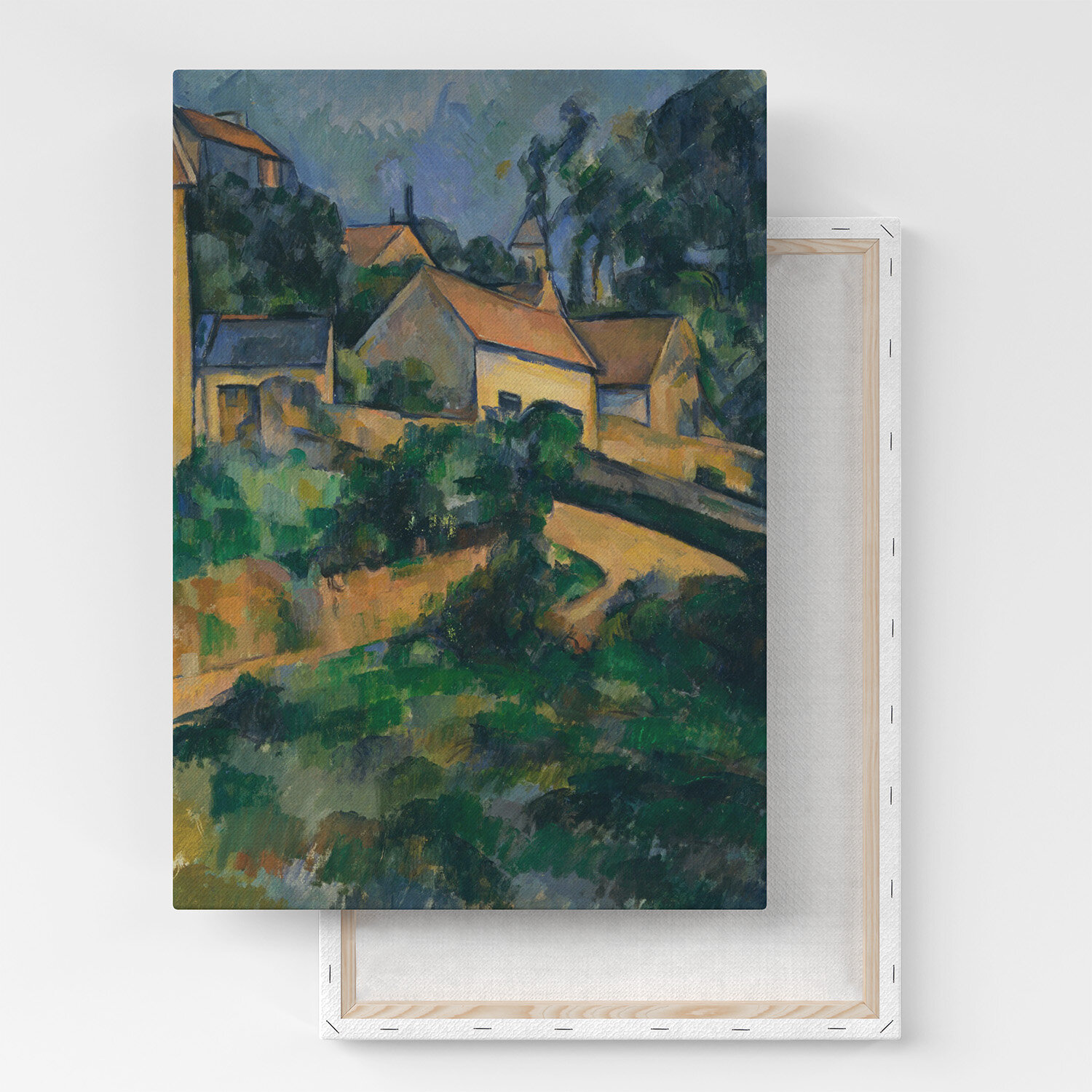 Картина на холсте, репродукция / Сезанн Поль - Поворотная дорога в Монжеруле / Размер 80 x 106 см