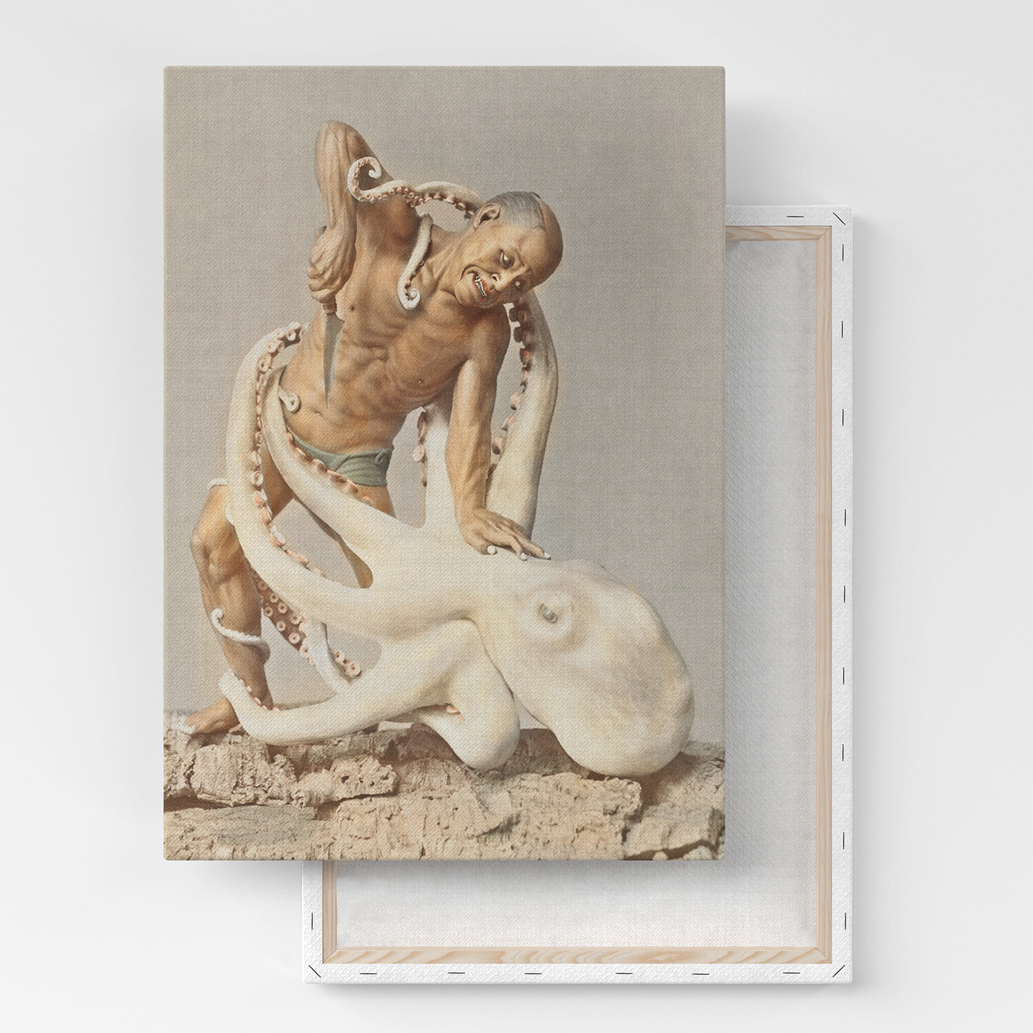 Картина на холсте, репродукция / Огава Кадзумаса - Wood Carving / Размер 80 x 106 см
