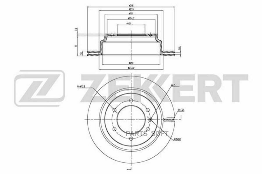 ZEKKERT BS-6167 Диск торм. задн. Chevrolet Trailblazer 13- ()