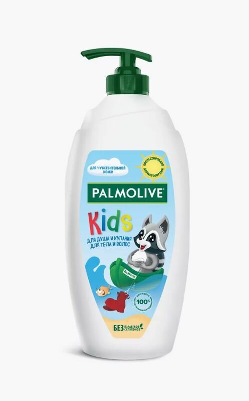 PALMOLIVE Гель для душа детский Kids с маслом миндаля для тела и волос 3+, 600 мл