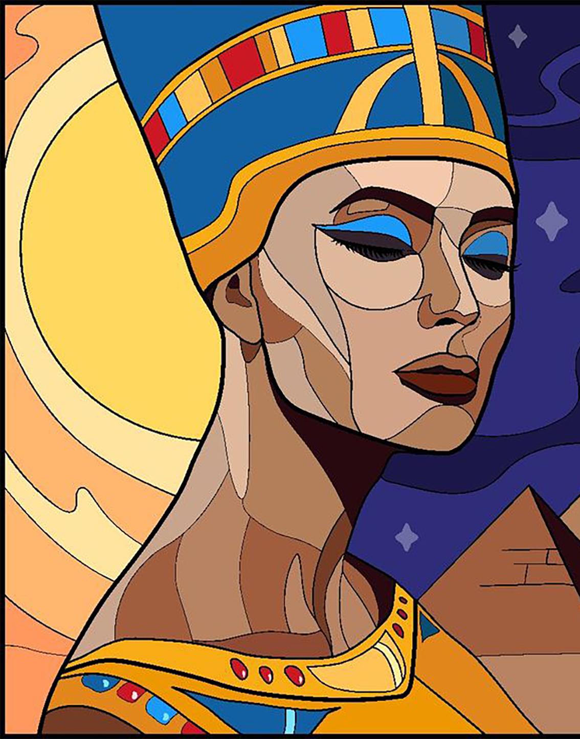 Картина по номерам "Нефертити" 40х50 см, хлопковый холст на подрамнике, акрил, АртТойс