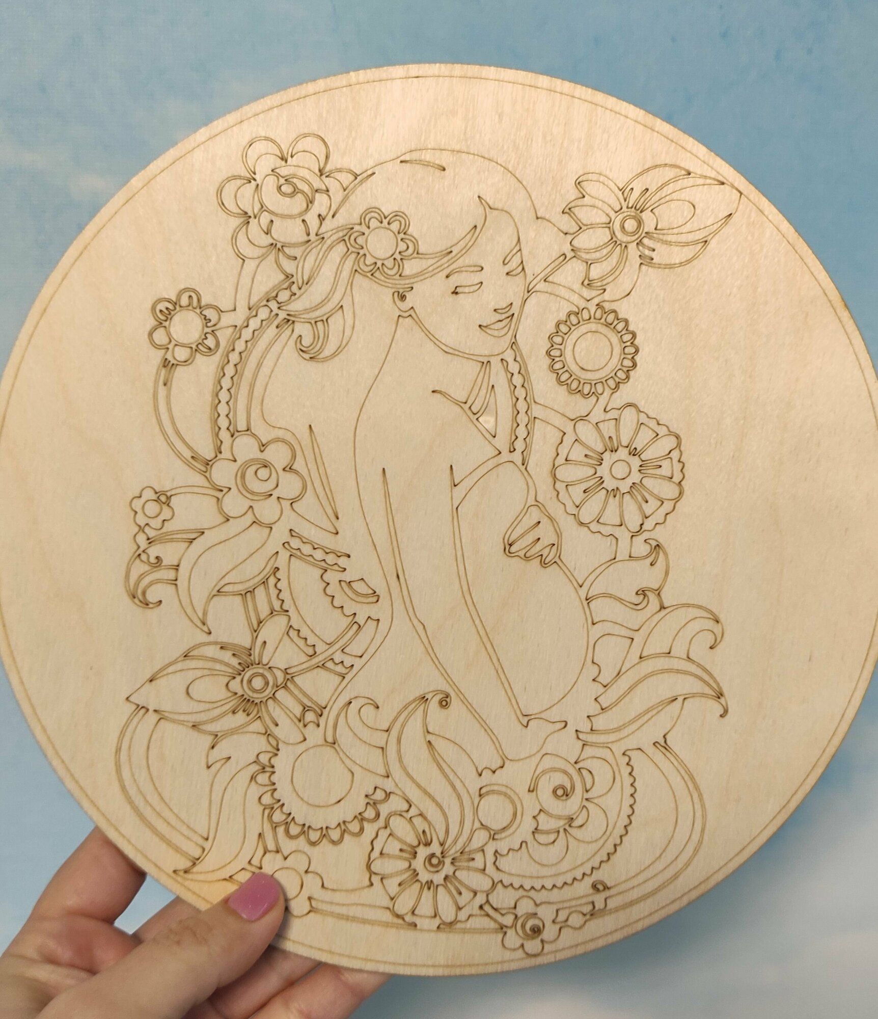 Мандала деревянная / раскраска / будущей маме /