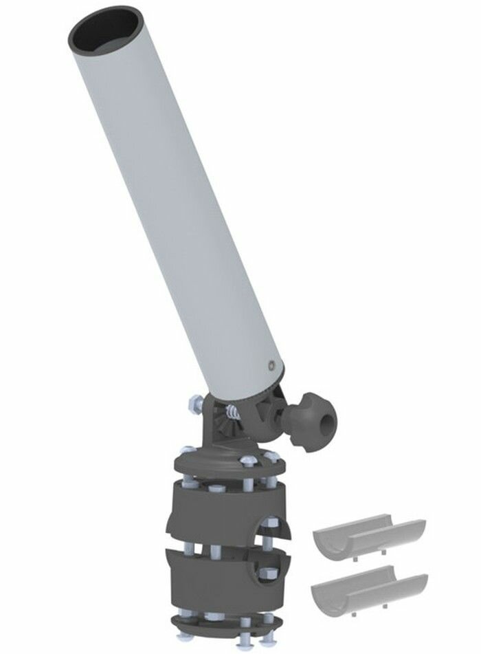 Держатель спиннинга торцевой на релинг наклонный, алюминий (10265131)