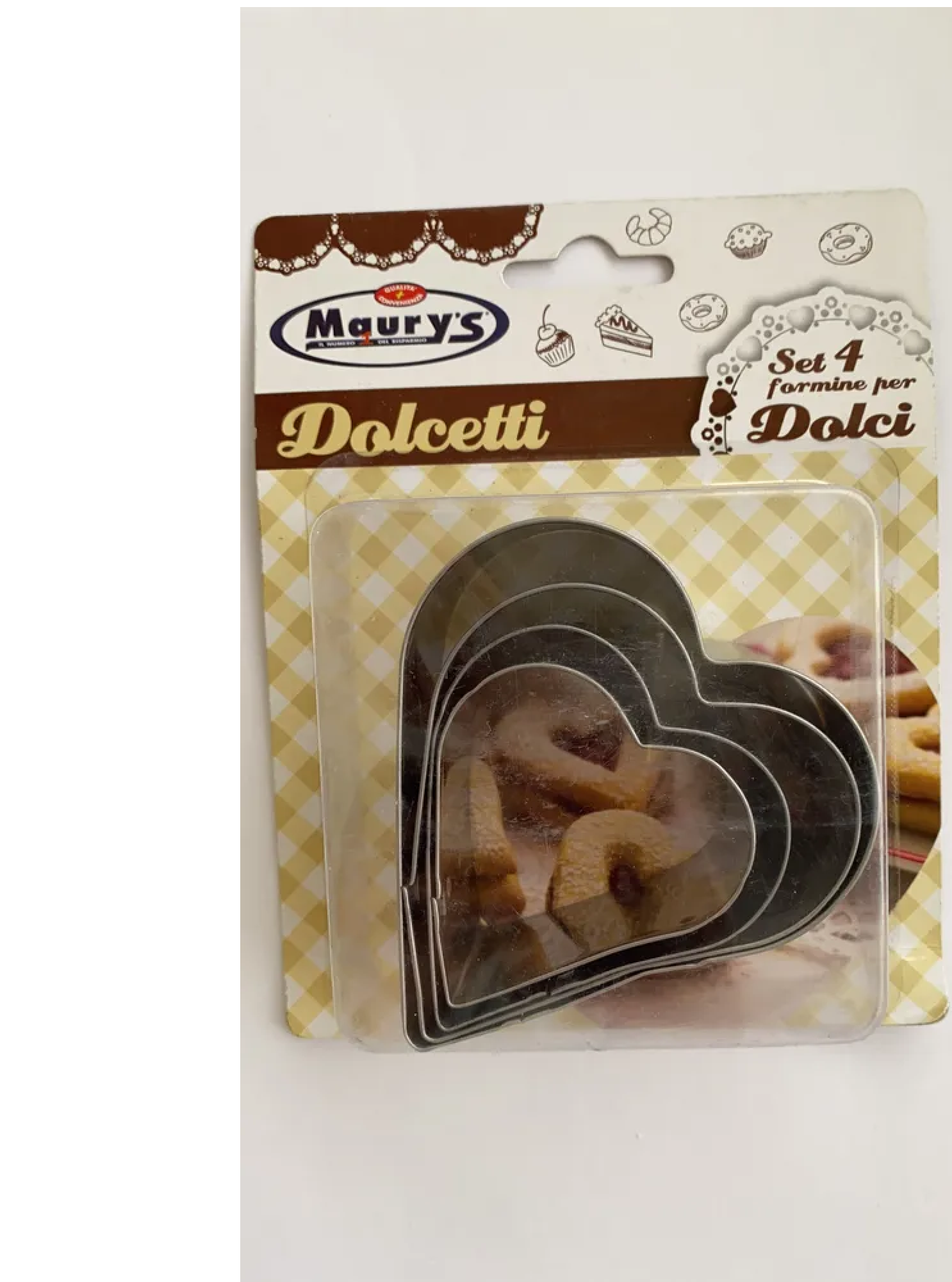 Кондитерский набор "Сердец", нержавеющая сталь, мытьё в посудомойке, для выпечки, 4 шт, серебристый