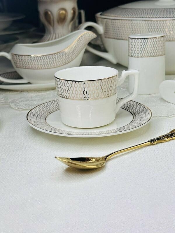 Кофейный набор Lenardi "Севилья", костяной фарфор, 12 предметов