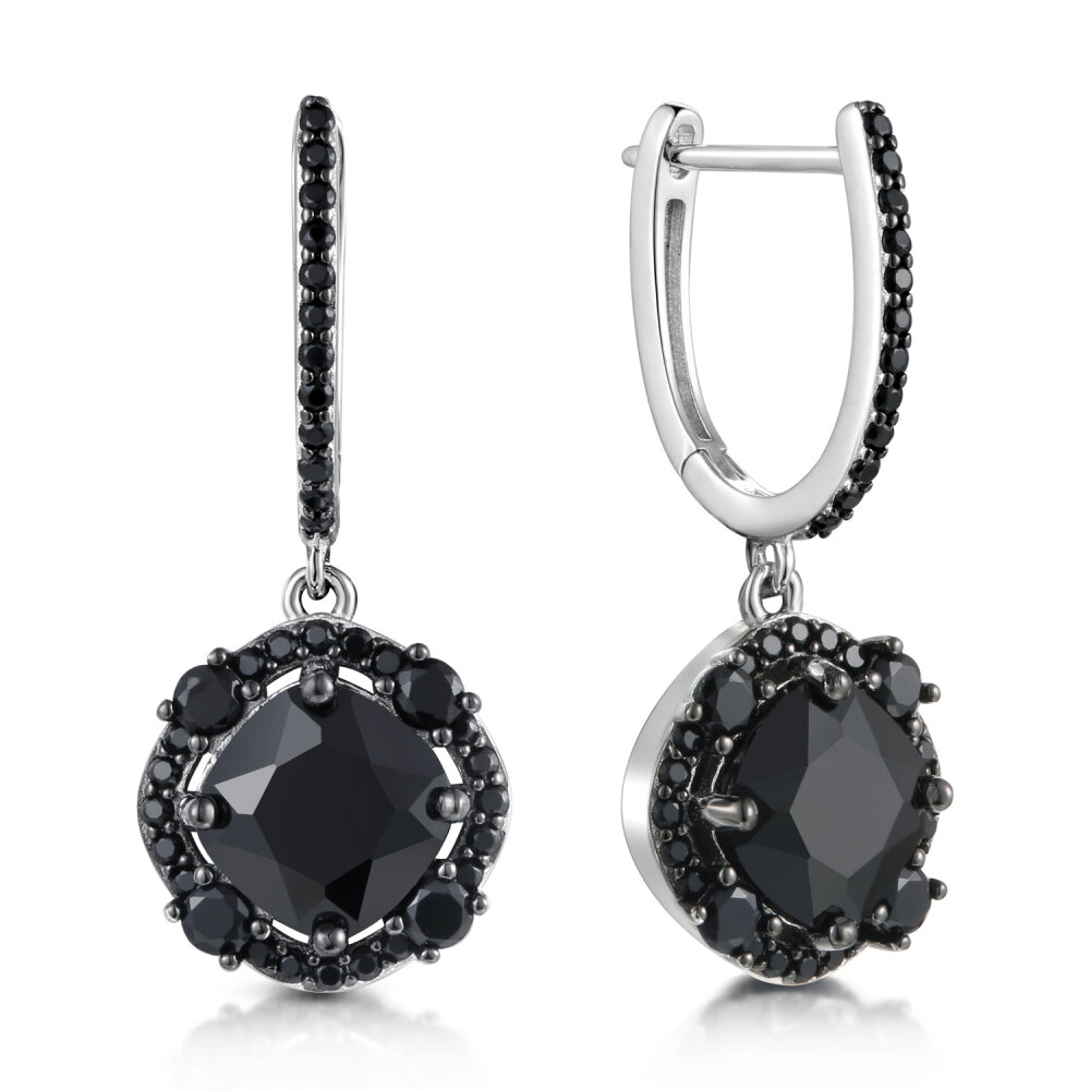 Серьги, серебро, 925 проба, шпинель