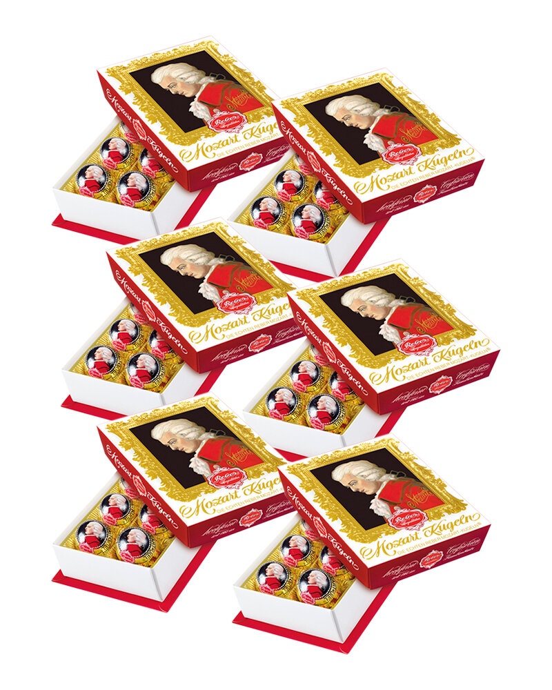 Шоколадные Конфеты Reber с Горьким Шоколадом в Подарочной Упаковке, 120 гр. - 6 шт