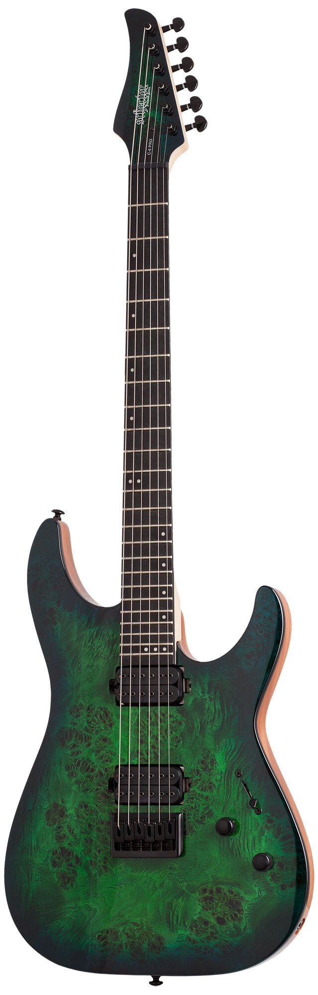 SCHECTER C-6 PRO AQB - 6-струнная электрогитара, 24 лада, корпус: красное дерево, гриф клён 3 куска, на болтах, накладка венге, звукосниматели HH Schecter Diamond Decimator, регулировки: громкость (push-pull), тон, 3х позиционный переключатель, Цвет гитар