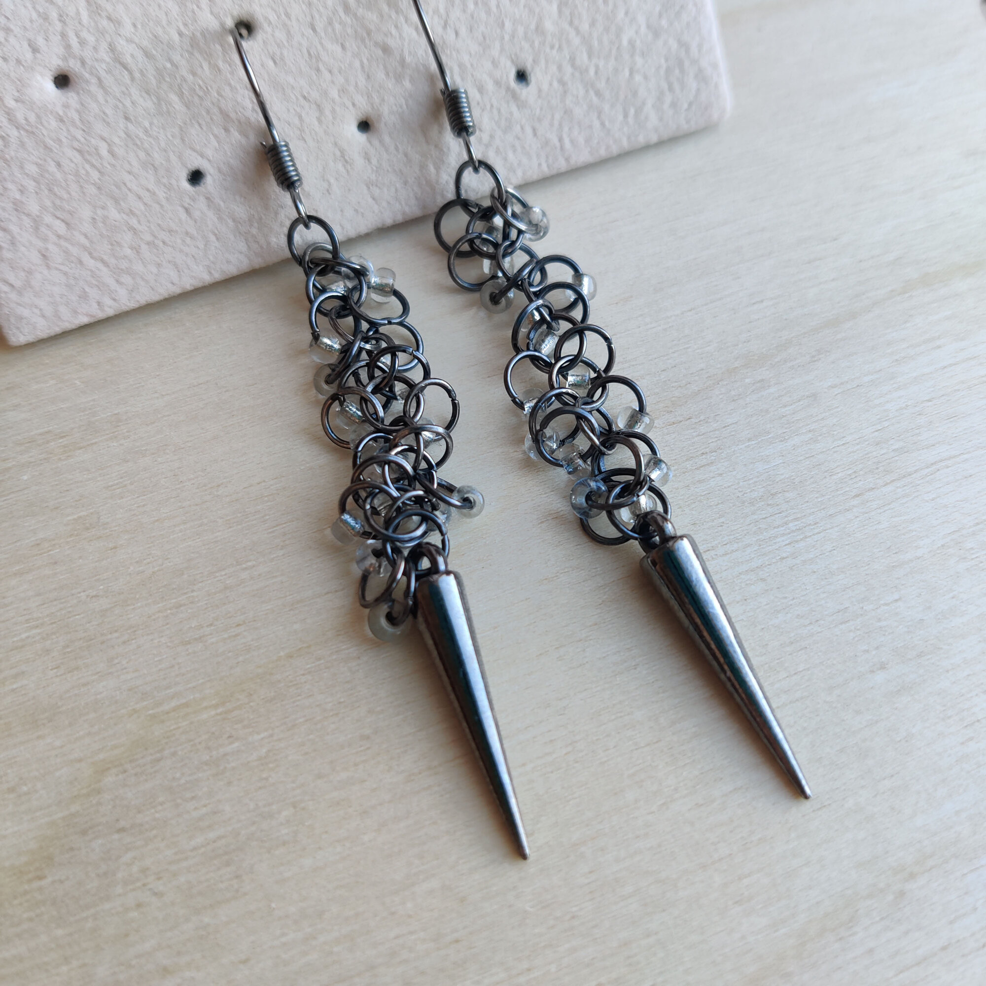 Серьги, бисер, стекло