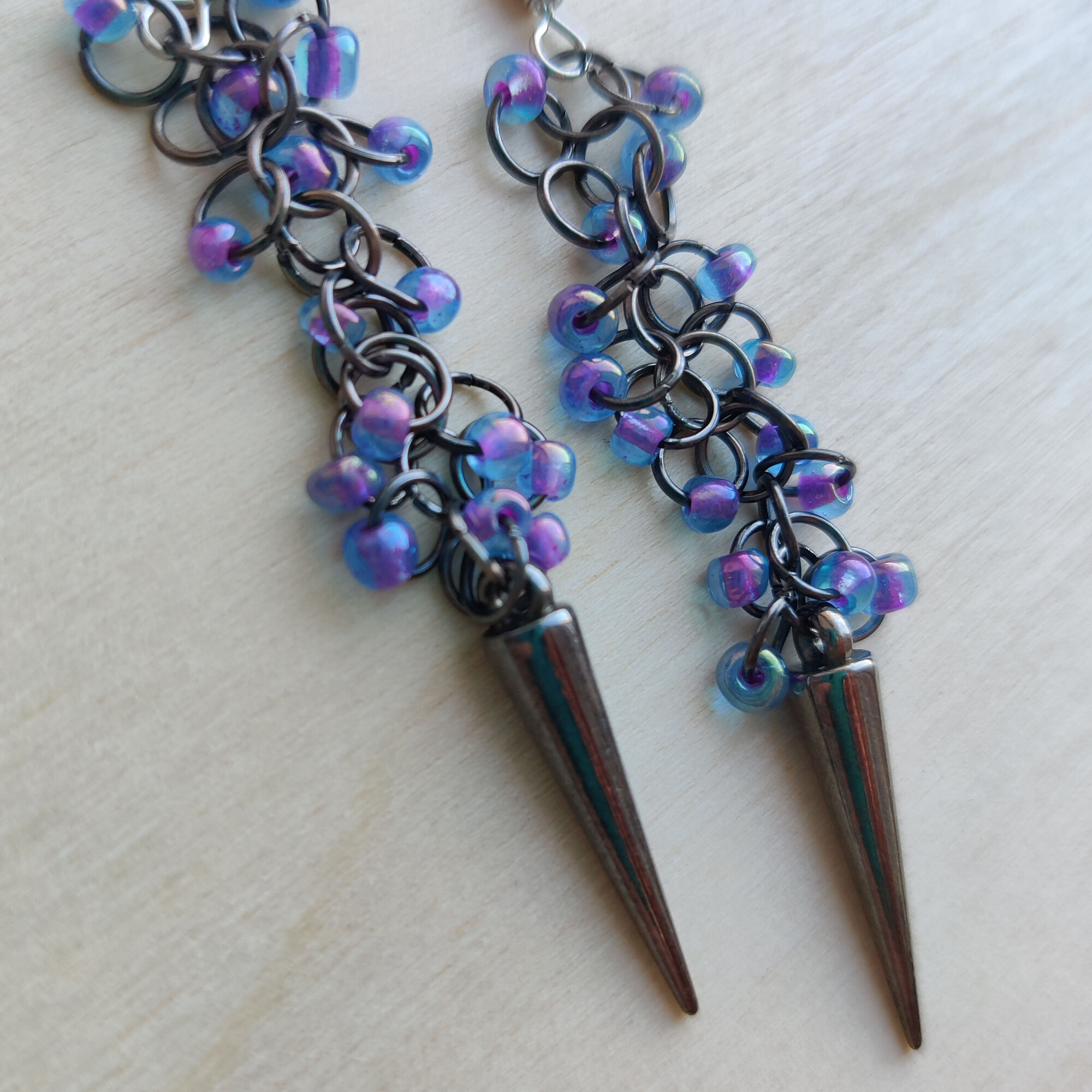 Серьги, бисер, стекло