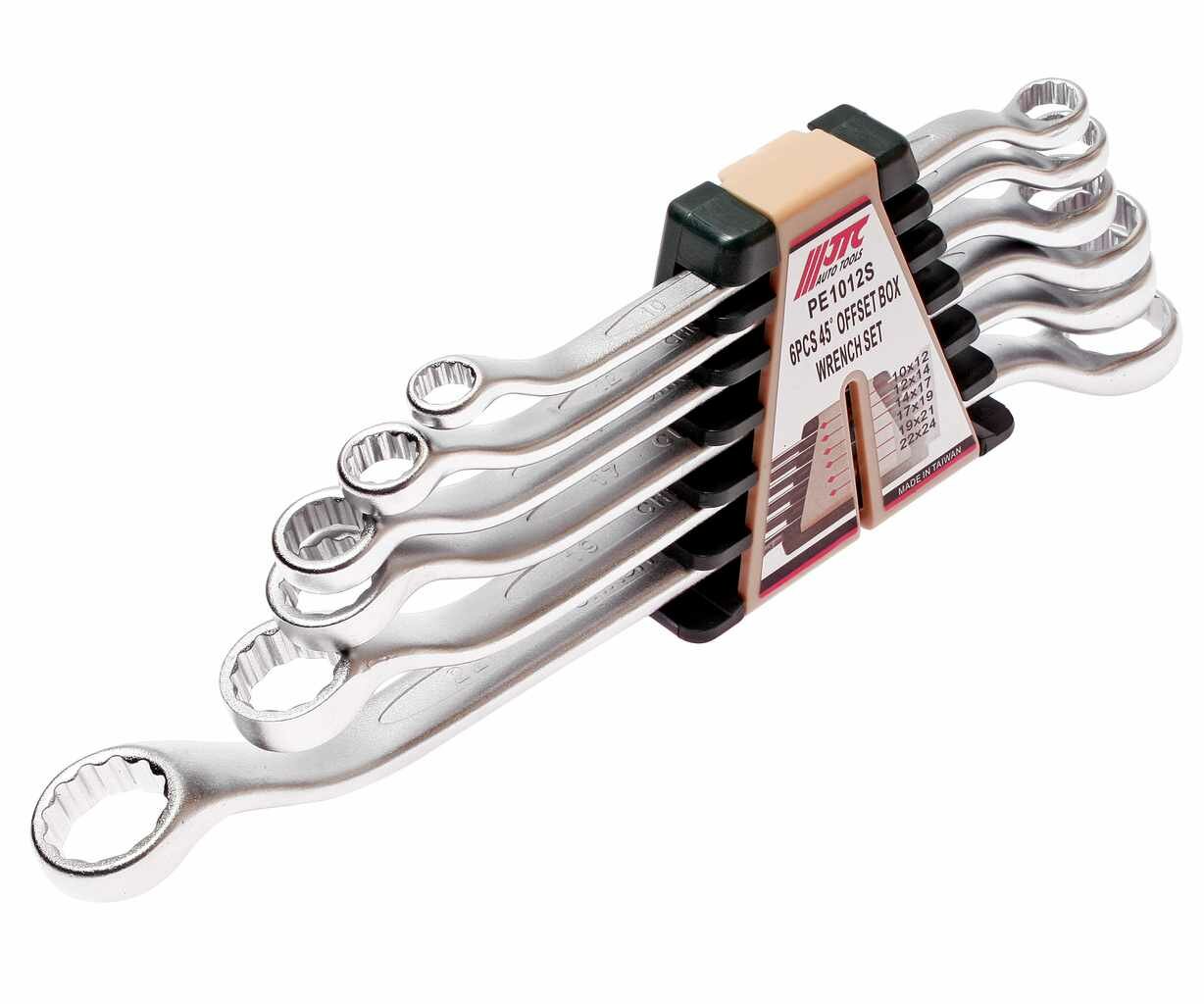 Набор ключей накидных 10-24мм 45град. 12-ти гранных 6 предметов JTC, JTC-PE1012S, JTC TOOLS CO, LTD