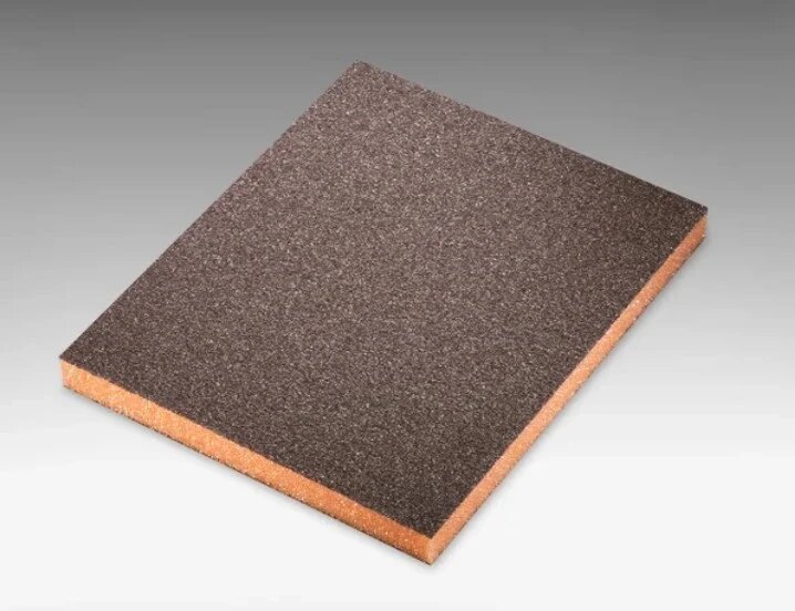 Губка абразивная двухсторонняя 98х120х13 мм P0280 "SIA" Siasponge soft (оранжевая, Medium)