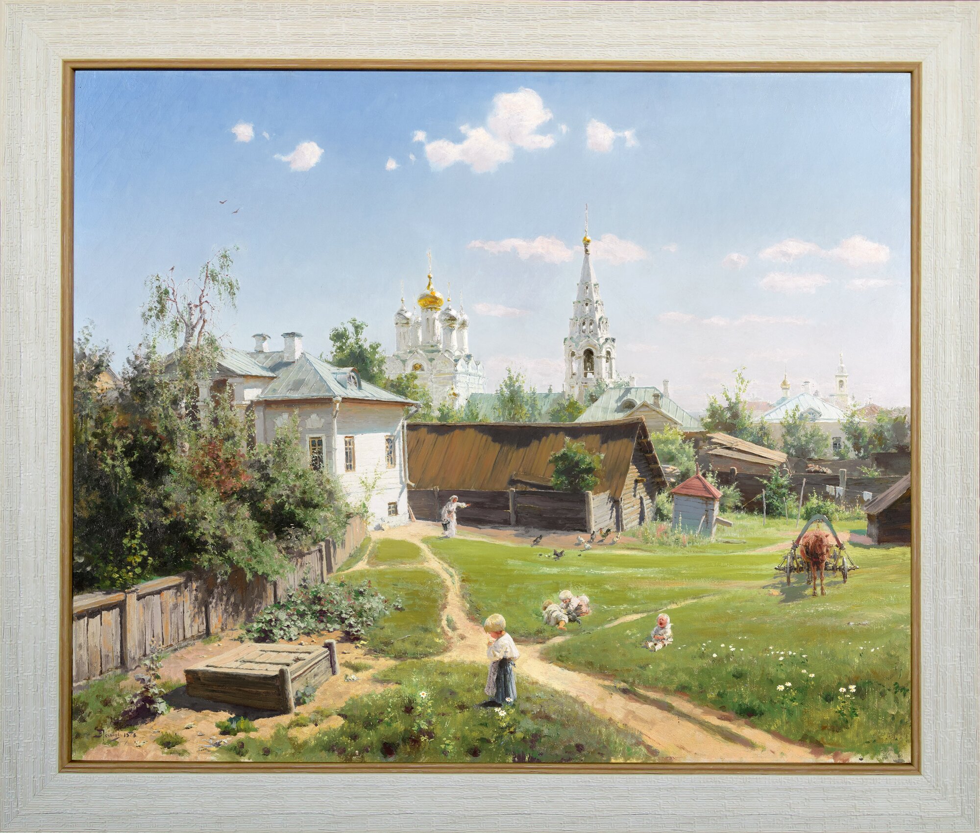 Репродукция картины В. Д. Поленов "Московский дворик" 68х57