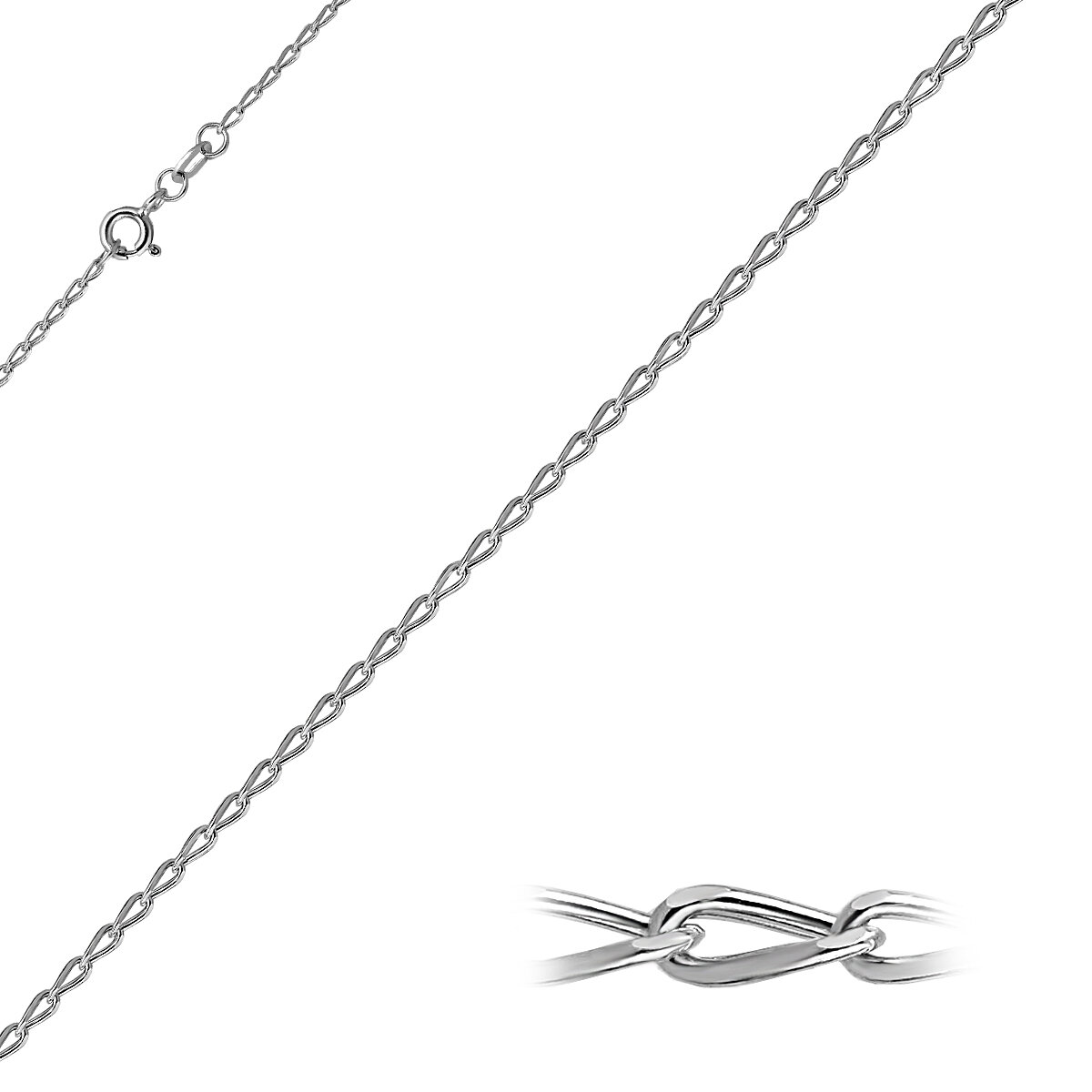 Цепь серебро, 925 проба, родирование