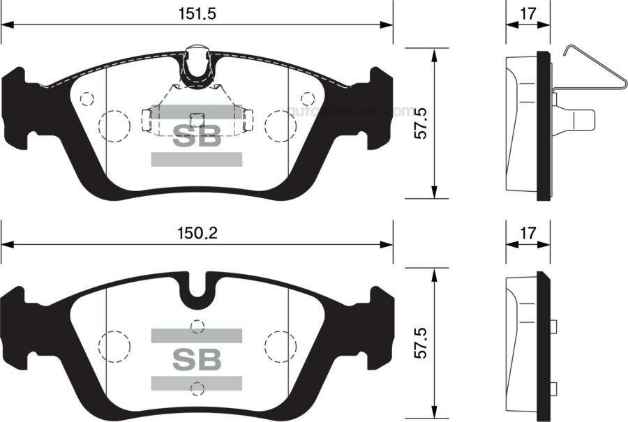 SANGSIN BRAKE SP1388 Колодки тормозные дисковые BMW E46 1.6-2.8/1.8D/2.0D/Z3 1.8-2.8 95> SP1388