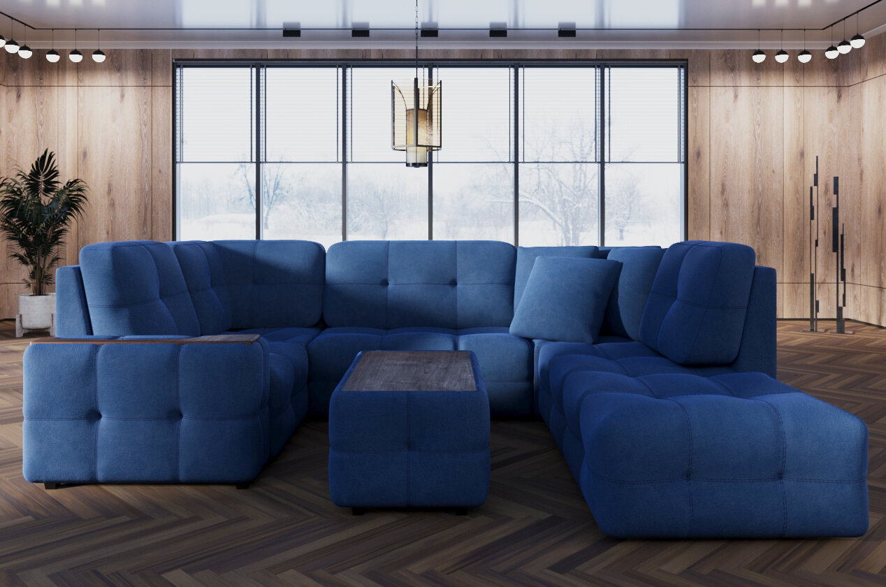 Диван модульный Спилберг (Марта) малый Velour Dark blue