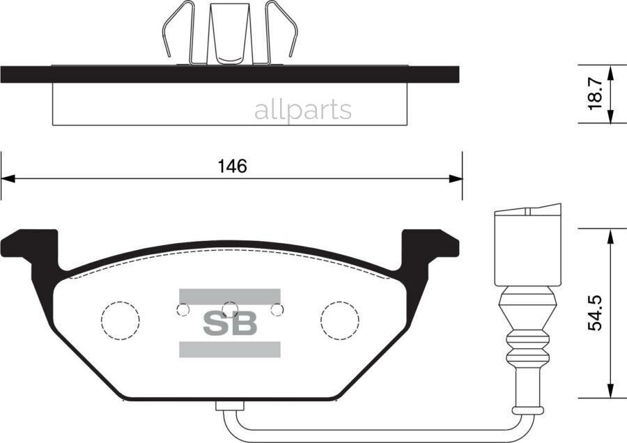 SANGSIN BRAKE SP2025 Колодки тормозные (Спереди) Audi A3 96-13 / Skoda Octavia 96-13