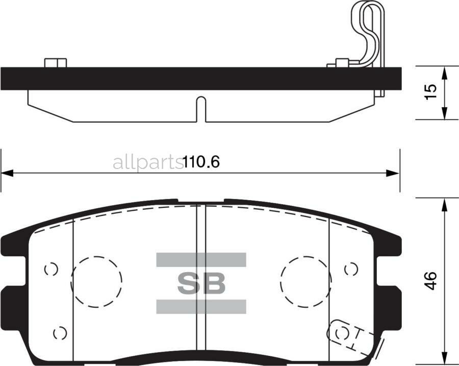 SANGSIN BRAKE SP1205 Колодки тормозные задние SANGSIN BRAKE SP1205