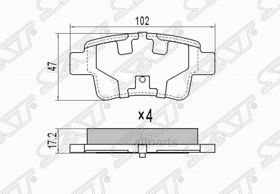 SAT ST-93189823 Колодки тормозные (Сзади) Opel Corsa 06-14