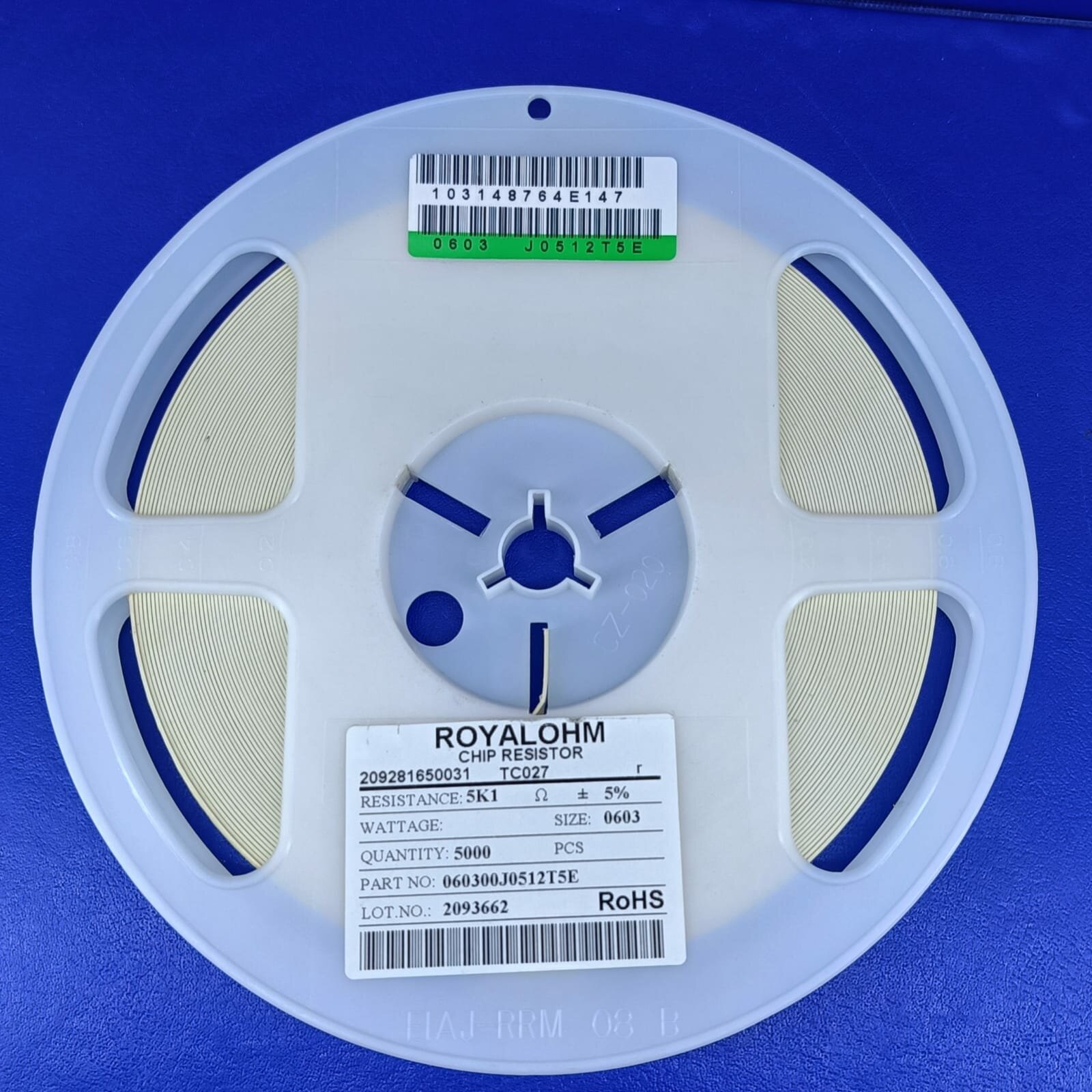 50 штук SMD резистор 0603 / 1608 (R) 5K1 J0512T5E (арт.65323)