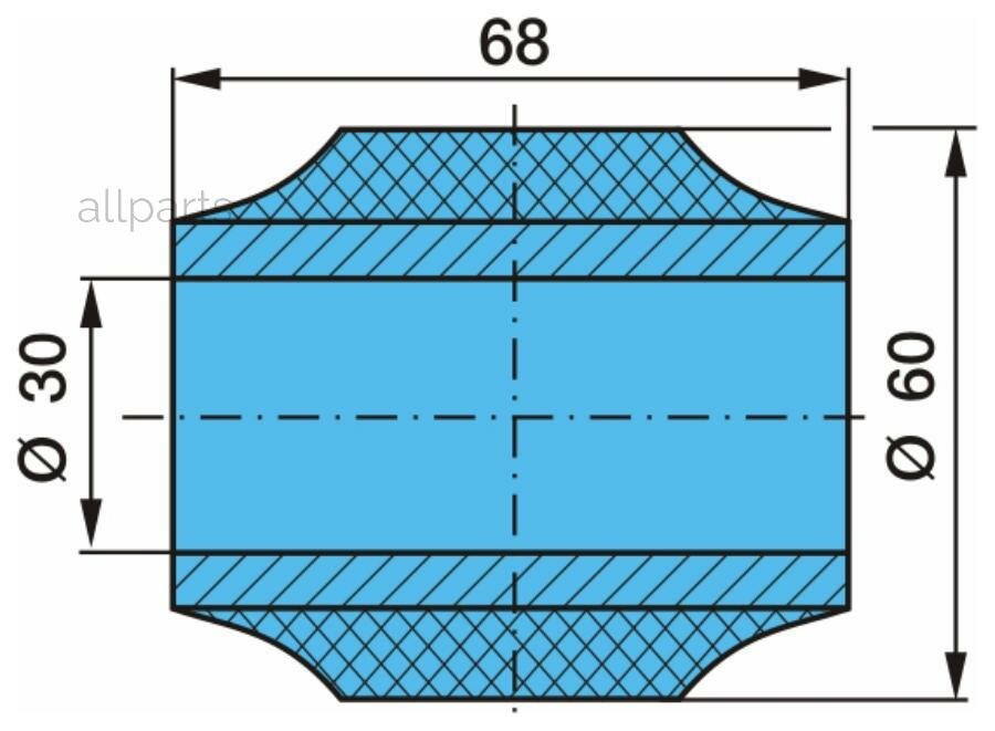 BPW 0511396050 сайлентблок реактивной тяги !(рм) 30x60x68 \BPW