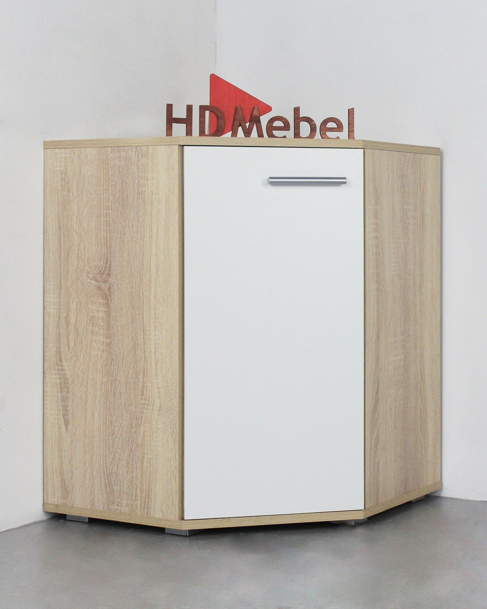 Комод с ящиками угловой LIKE 5 цвет белый/ дуб сонома