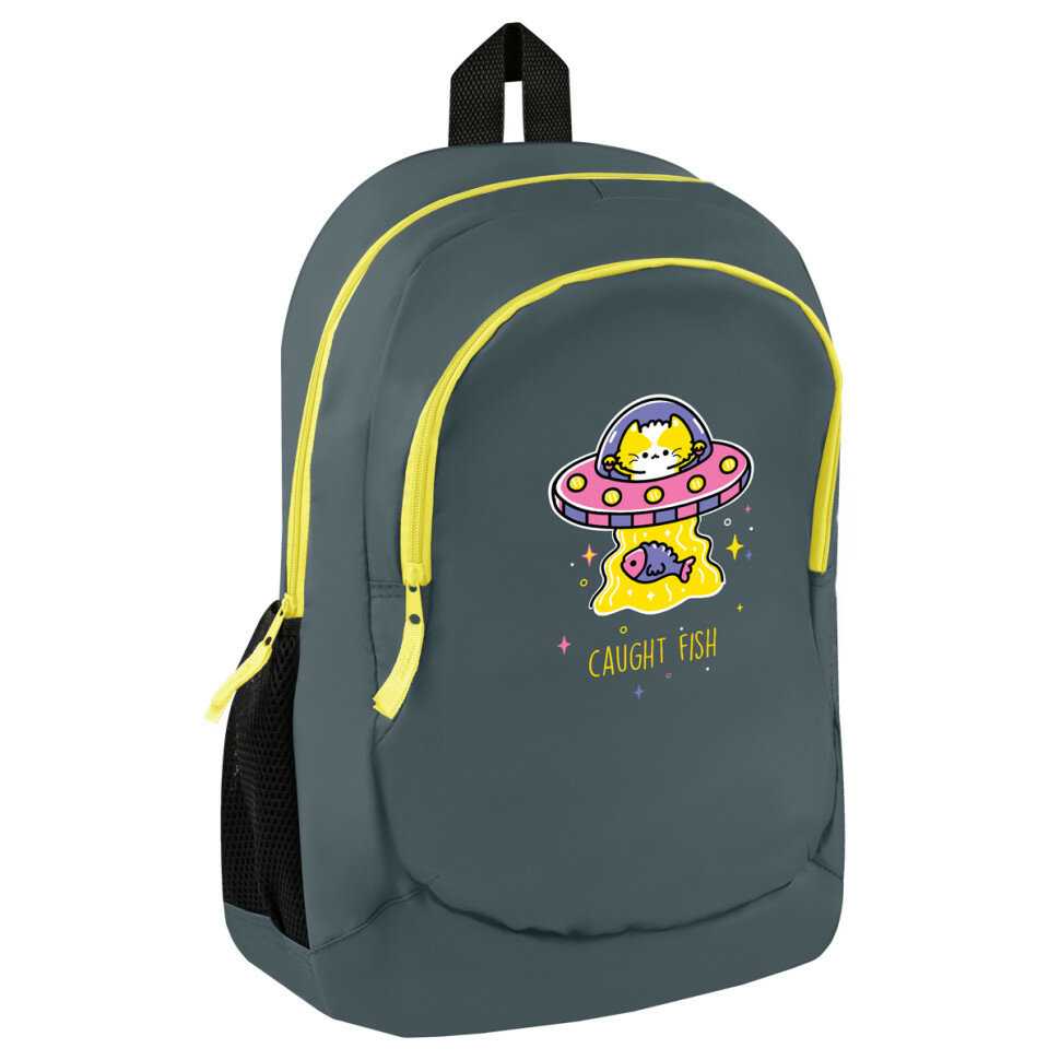 Рюкзак ArtSpace Classic "Caught Fish", 45*30*16см, 2 отделения, 2 кармана, PU покрытие, уплотн. спинка, 364765