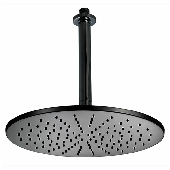 Верхний душ Cisal Shower D30 см с потолочным держателем L180 мм, цвет: черный DS01370040