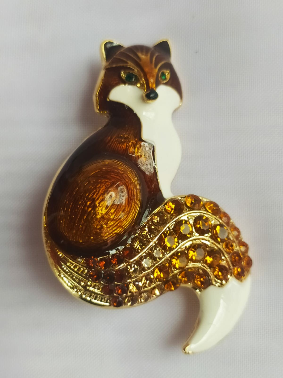 Брошь, эмаль, стразы