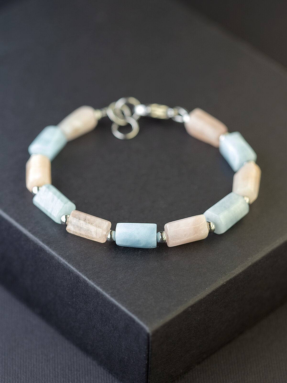 Браслет, аквамарин, берилл, морганит