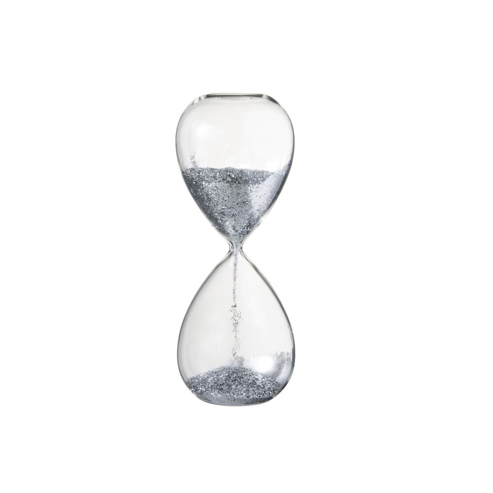 Фигурка J-Line 57047, декоративные песочные часы, стекло, серебряные блестки