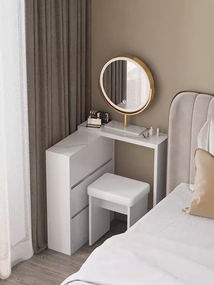 Туалетный столик с комодом Amber (Стол 60см + комод 60см * 30см + зеркало, без табурета)