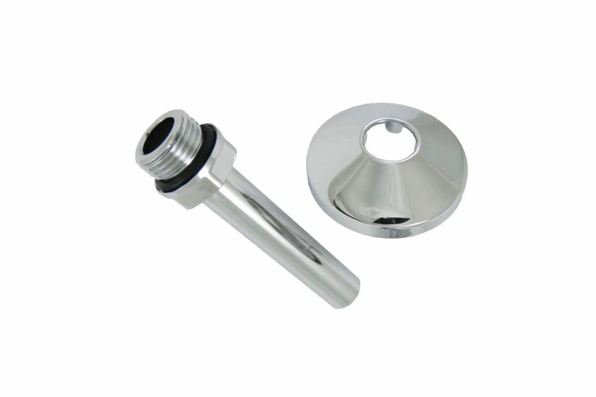 SCHLOSSER Соединительная трубка-розетка 15x1-G1/2, 110 мм, розетка d50 мм, хром 603000067