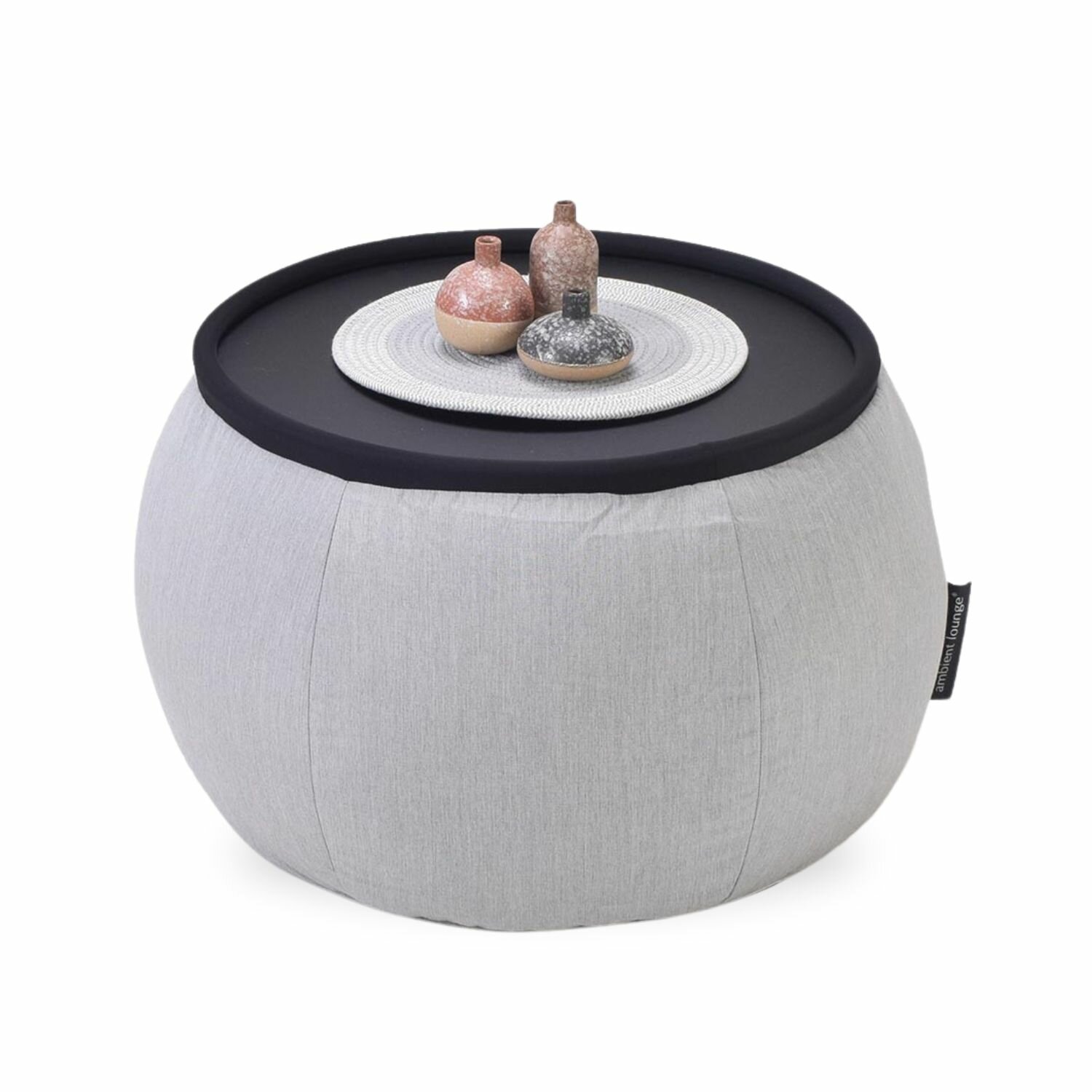 Бескаркасный столик пуф aLounge - Versa Table - Maldives Grey (оксфорд, серый) - садовая уличная мебель для террасы, веранды, беседки, бассейна