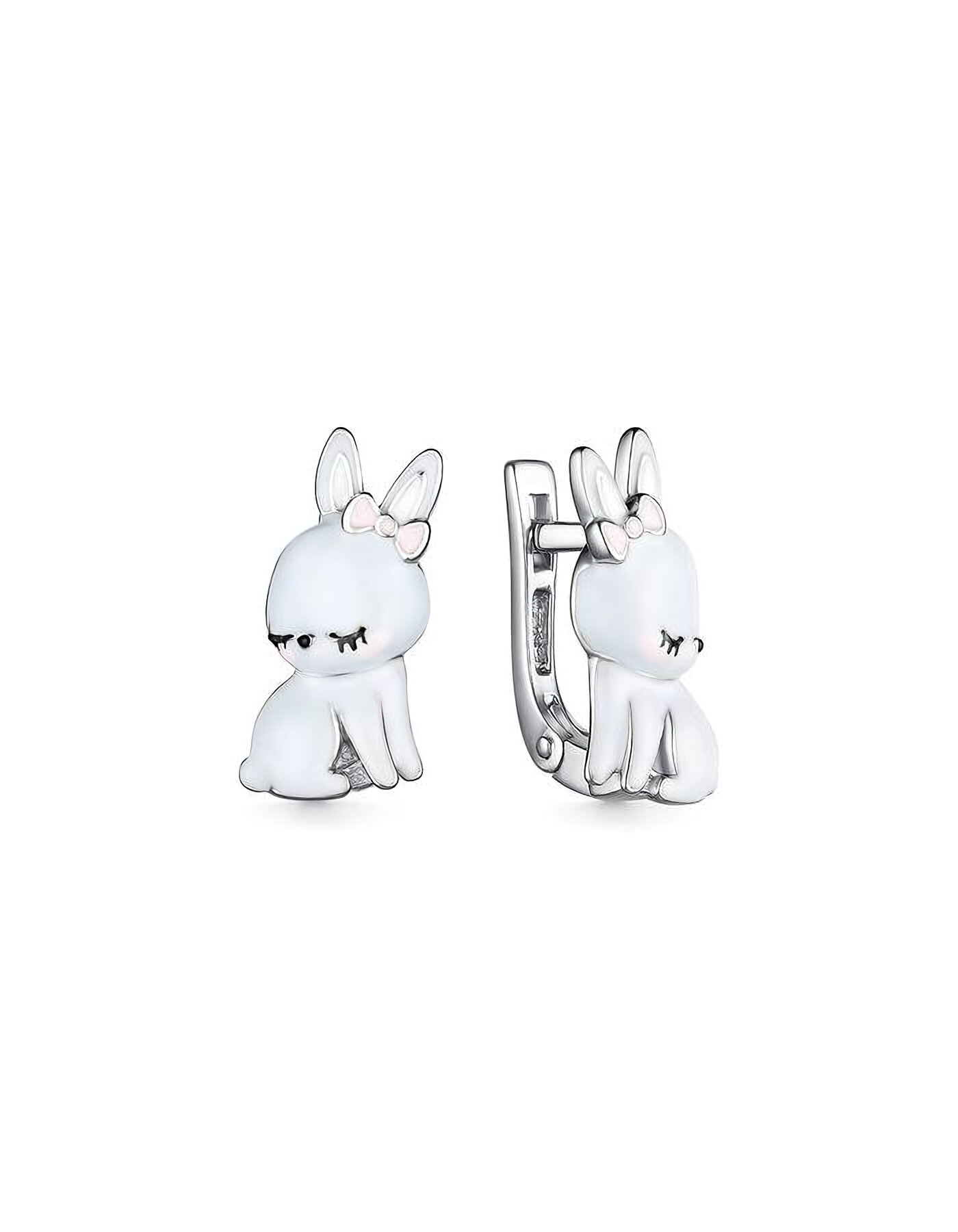 Серьги, серебро, 925 проба, родирование, эмаль