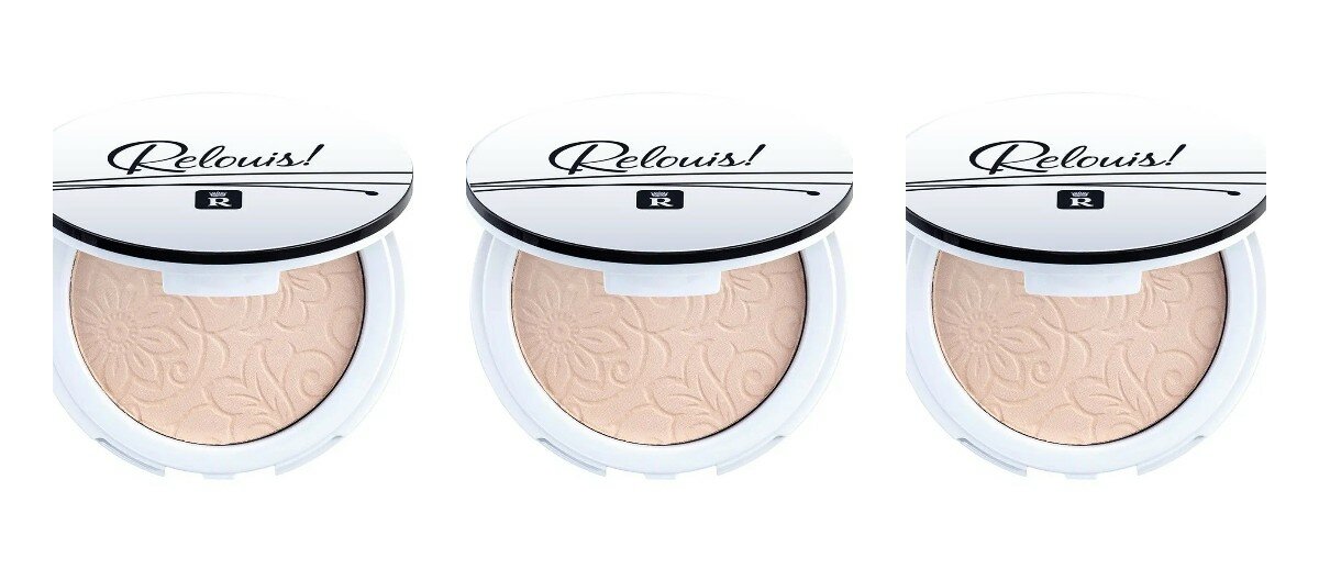 Пудра компактная матирующая Relouis, Compliment, тон 01 фарфоровая кожа , 3 шт