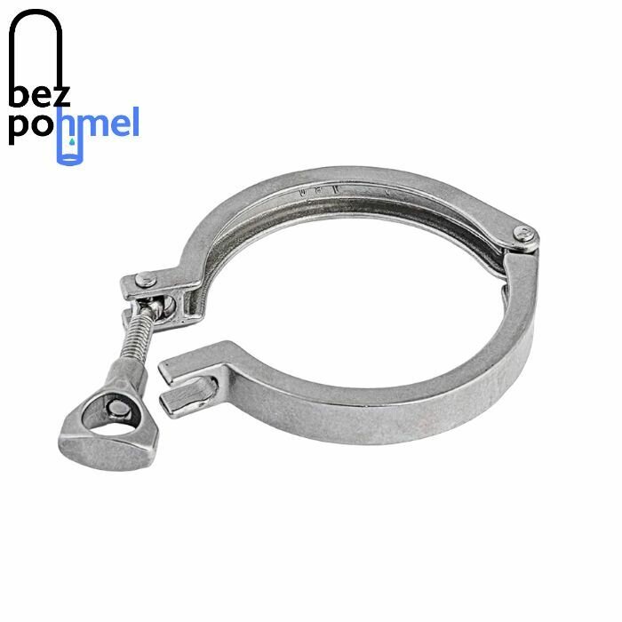 Хомут литой "Bezpohmel", нержавеющая сталь, 3 дюйма, (без уплотнения)