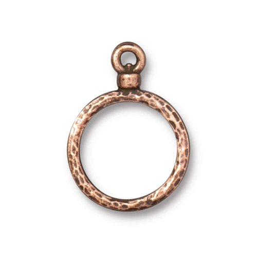 Подвеска, 21.5х15.5мм, TierraCast, кольцо Узорное, базовый материал - оловянный сплав, медное с чернением, 2 шт.