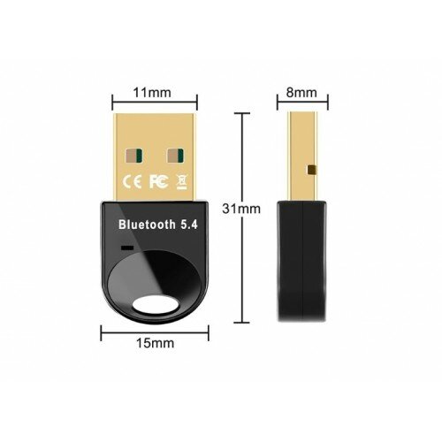 USB Bluetooth 5.4 адаптер, для Windows, Plug & Play, компактный, черный — фото 1