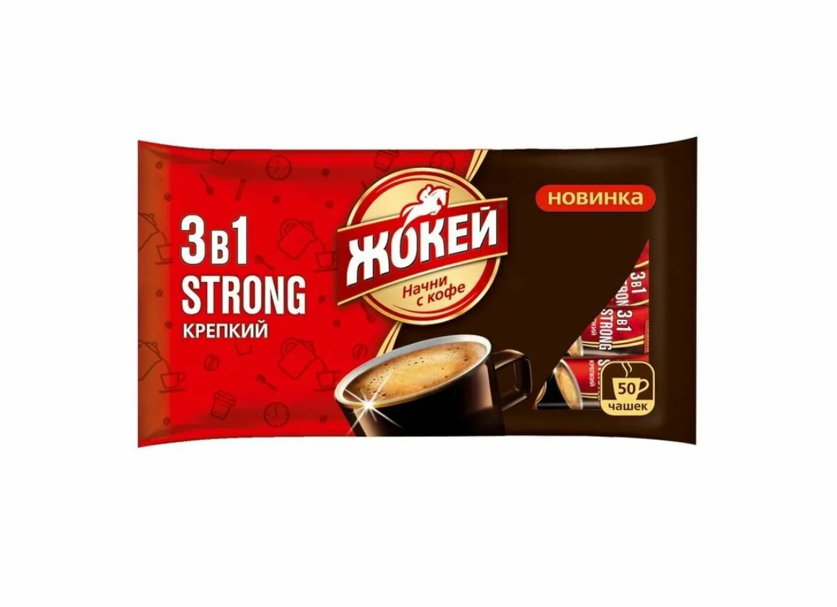 Жокей Кофе растворимый Крепкий,12 г х 50 пак.