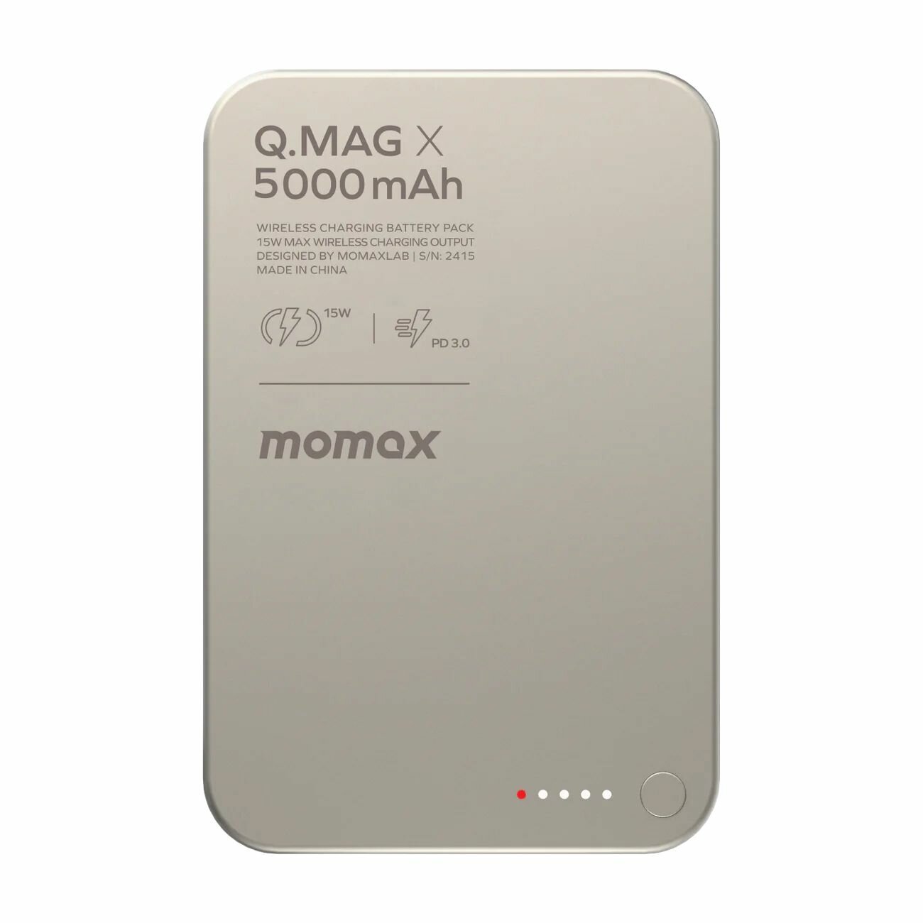 Повербанк MagSafe MOMAX Q.Mag X 5000 Ультратонкий Titanium Магнитный