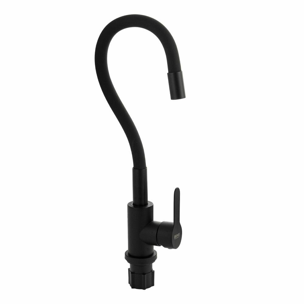 Смеситель для кухни с гибким силиконовым изливом BRIMIX / Корпус нержавеющая сталь / Арт.9318