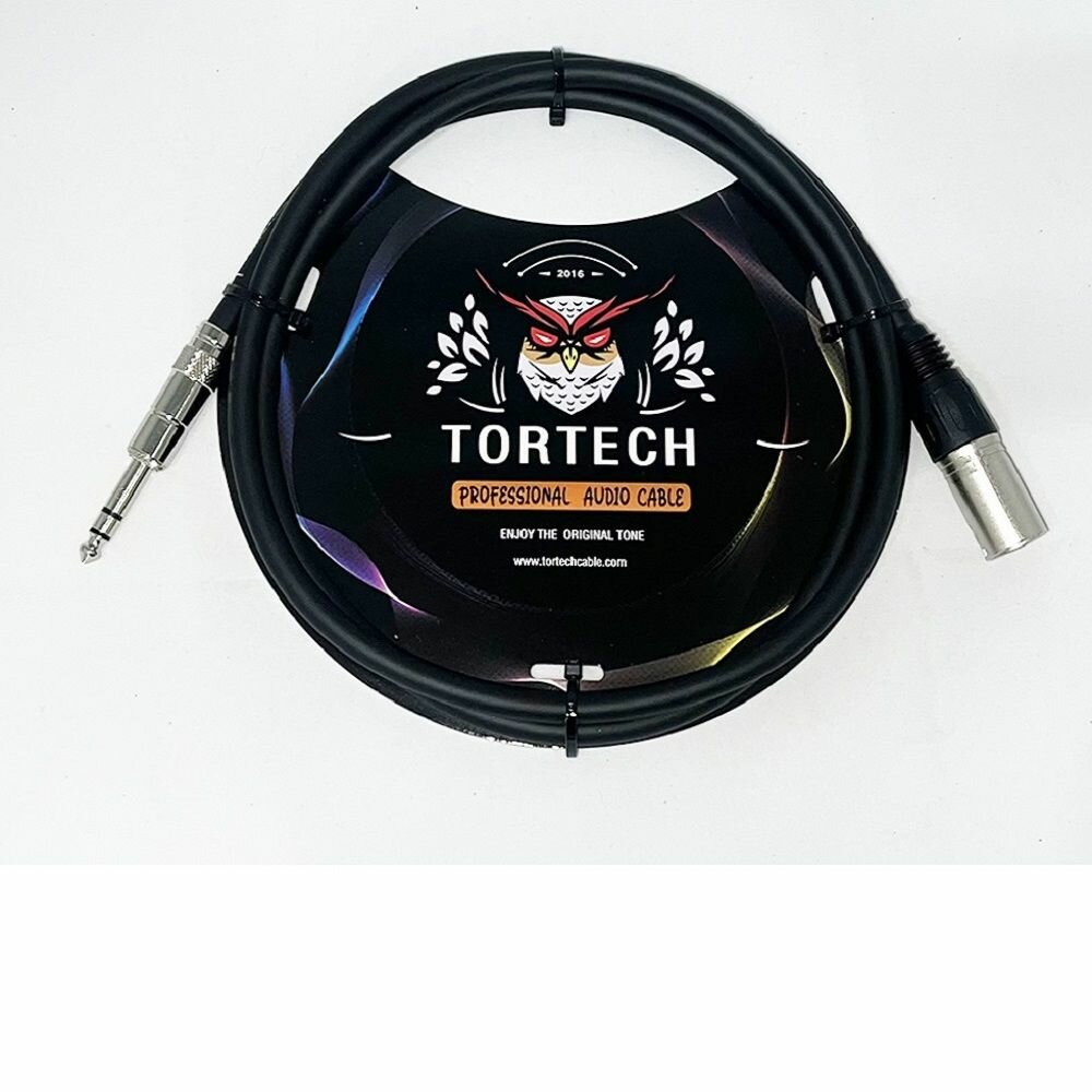 Кабель микрофонный TORTECH MC-M63, 1,5м, черный, экранированный, XLR-Jack 6.3mm, 60 жил