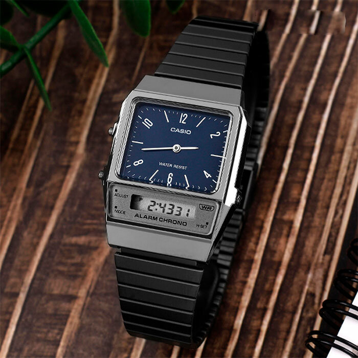 Наручные часы CASIO Collection, черный, синий, серый — фото 1