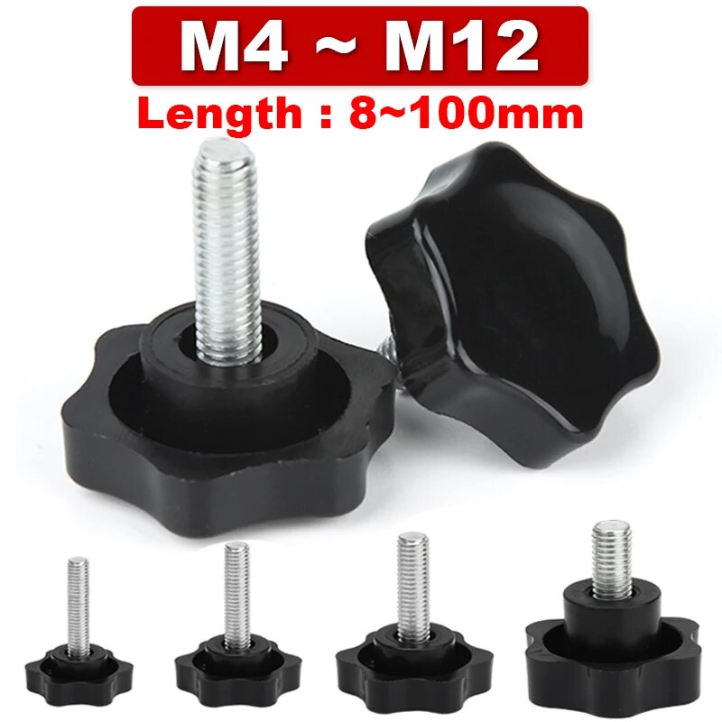 Винты с накатанной головкой Star-Shaped M4-M12 пластик M6 (Head 32mm), 35mm (5pcs)