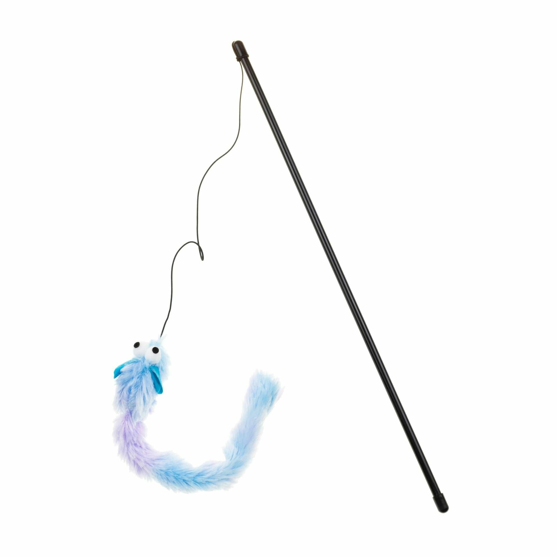 Игрушка для кошек Дразнилка Мышь 7 см длиннохвостая радужная, 48 см